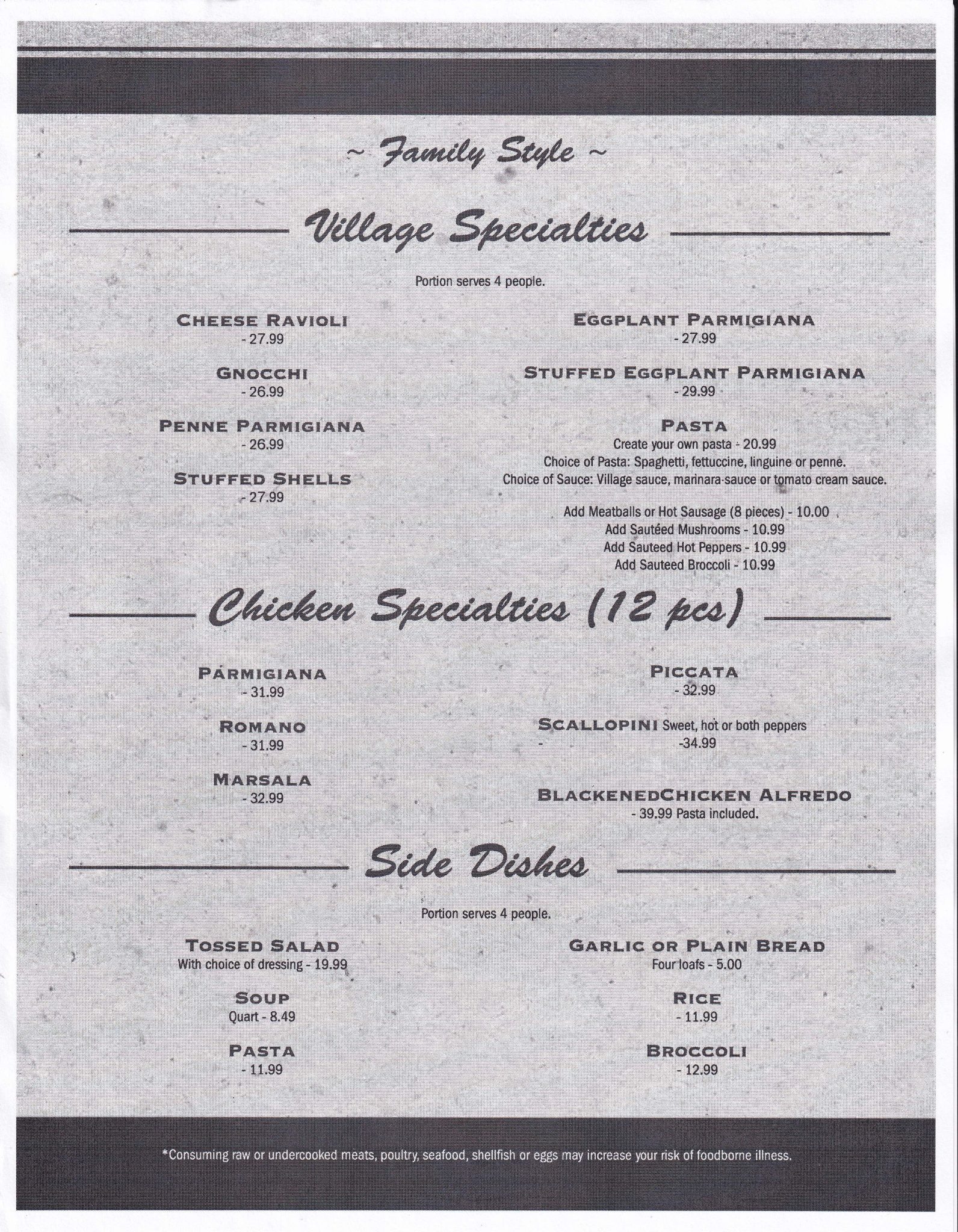 Our Menus – Italian Restaurant Oakmont Penn Hills Highland Park ...