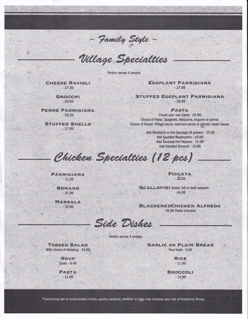 Our Menus – Italian Restaurant Oakmont Penn Hills Highland Park ...